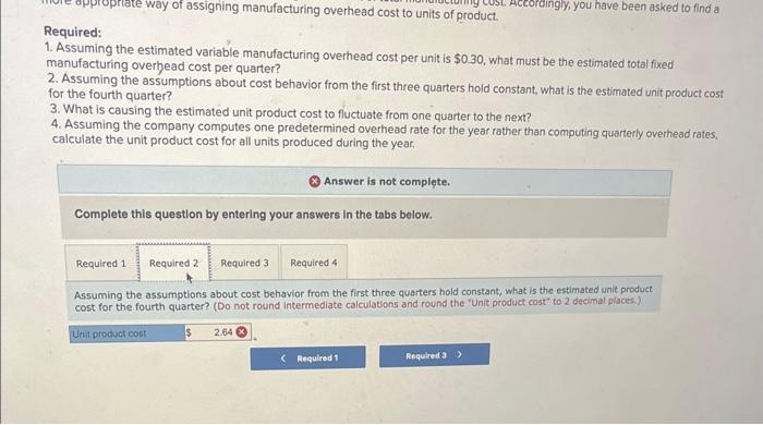 Solved Exercise 2-11 (Algo) Varying Plantwide Predetermined | Chegg.com