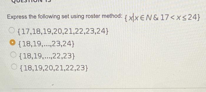 Solved Express the following set using roster method: { | Chegg.com