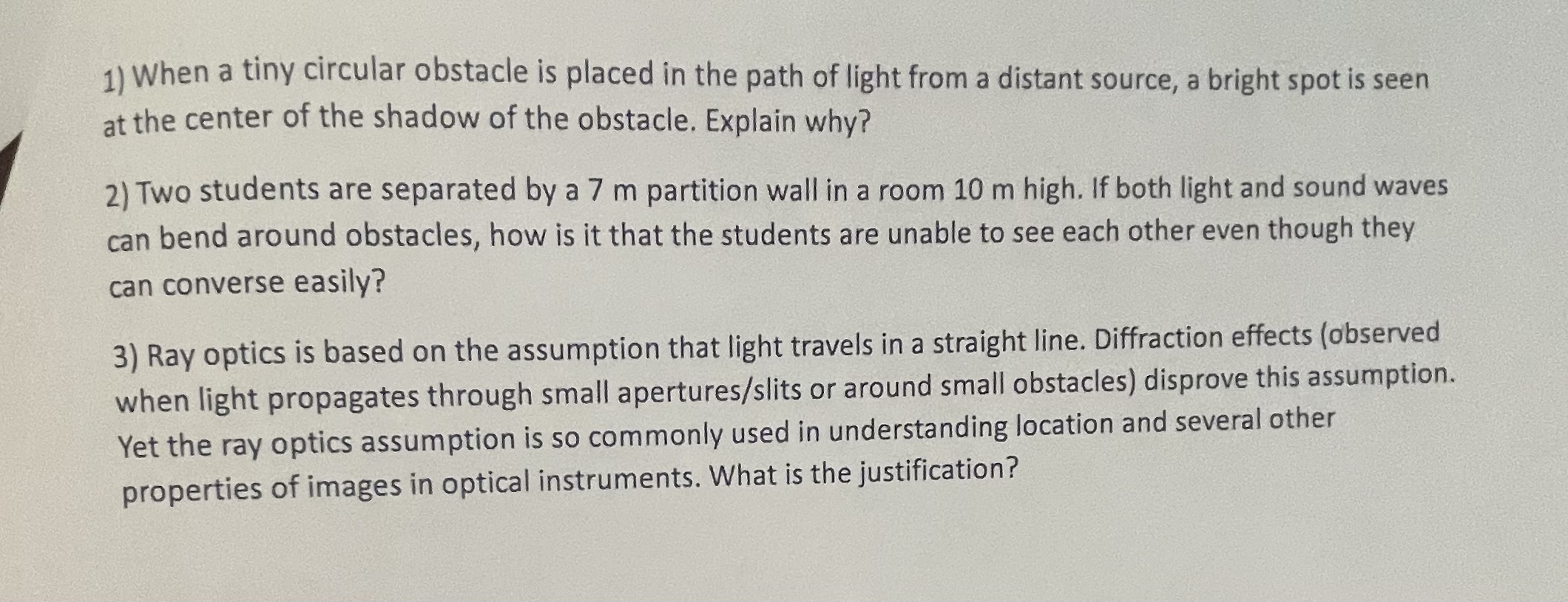 Solved When a tiny circular obstacle is placed in the path | Chegg.com