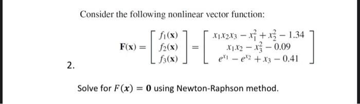 Consider the following nonlinear vector function: | Chegg.com
