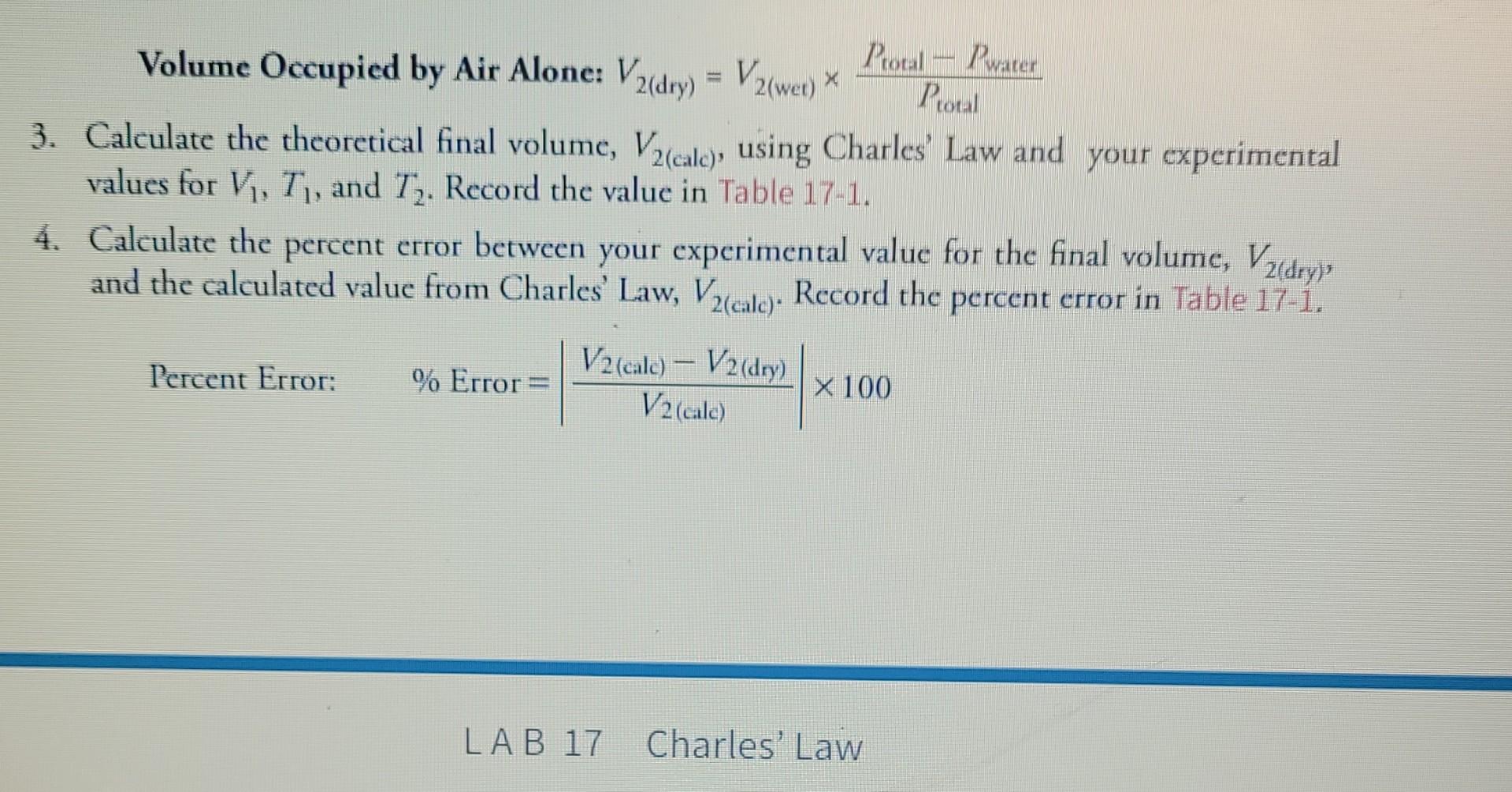 Solved Table 17-1. Trial i Trial 2 100 C temperature of the | Chegg.com