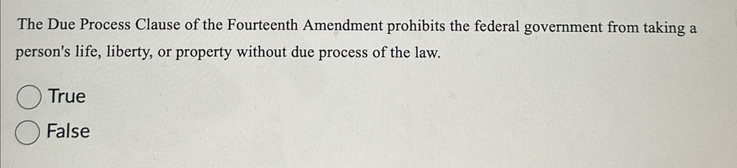 Solved The Due Process Clause of the Fourteenth Amendment | Chegg.com