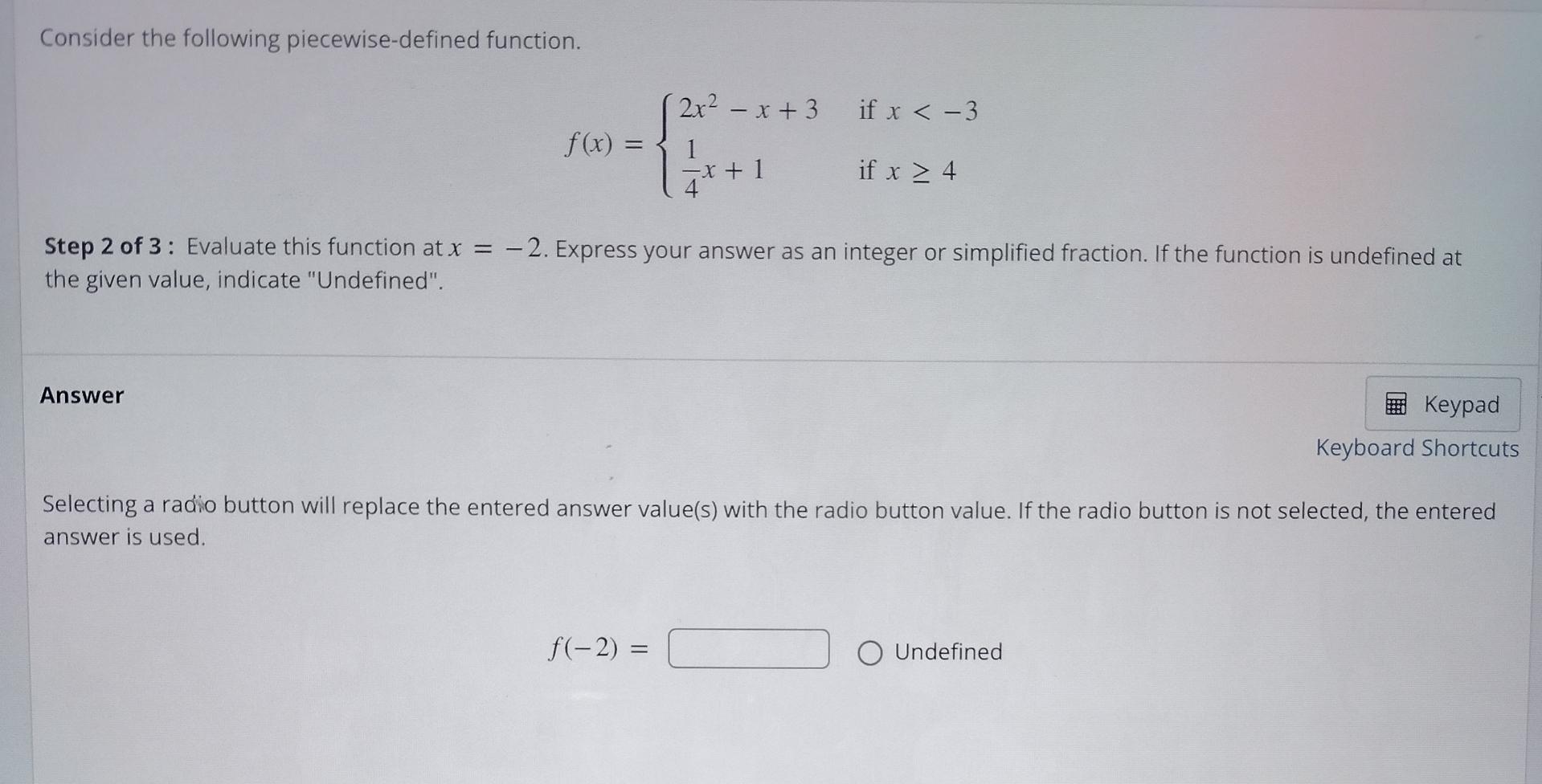 Solved Consider the following piecewise-defined | Chegg.com