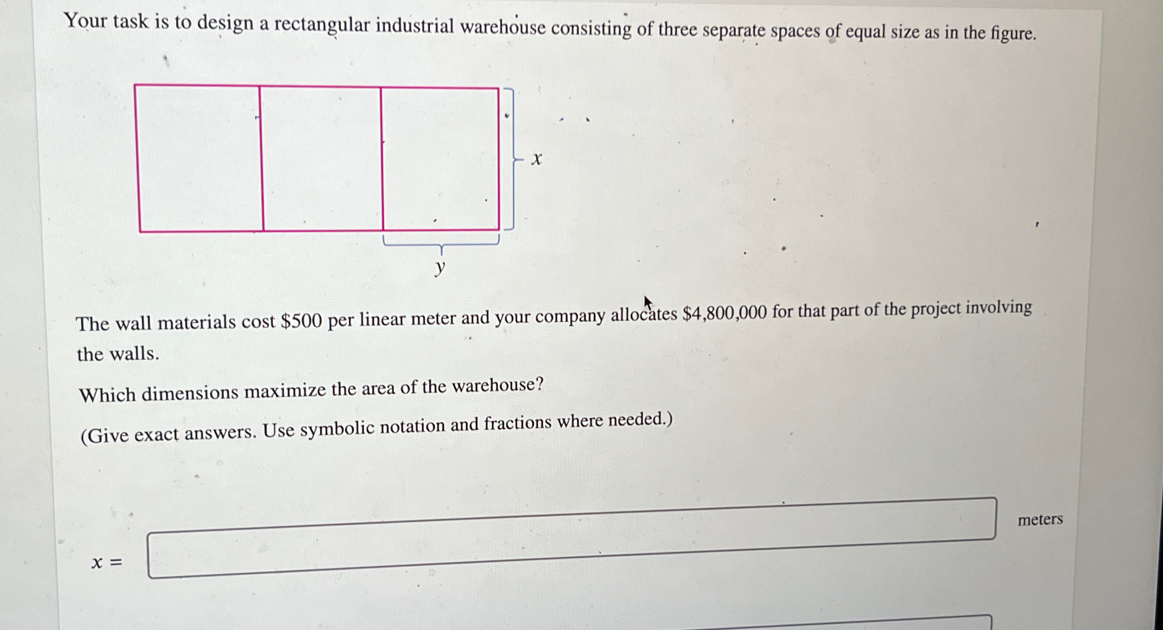Solved Your task is to design a rectangular industrial | Chegg.com