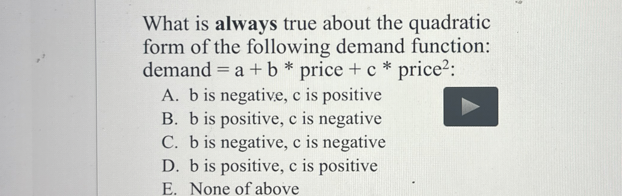 Solved What is always true about the quadratic form of the | Chegg.com