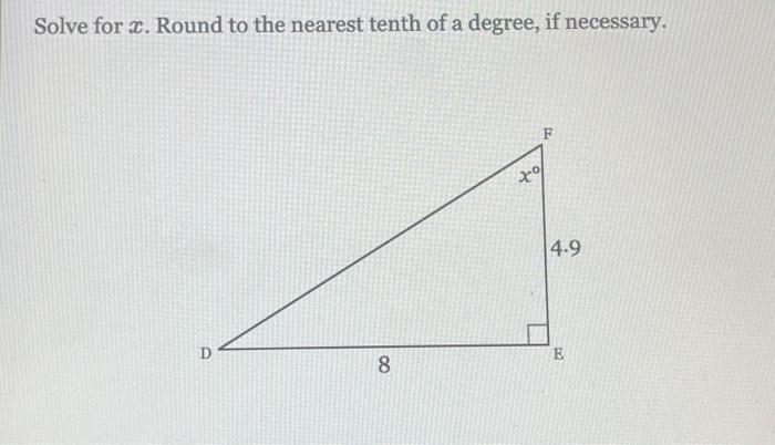 Solved Solve for x. Round to the nearest tenth of a degree, | Chegg.com