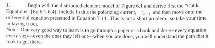 Solved Figure 6.1. The Linear Core-Conductor Model for a | Chegg.com