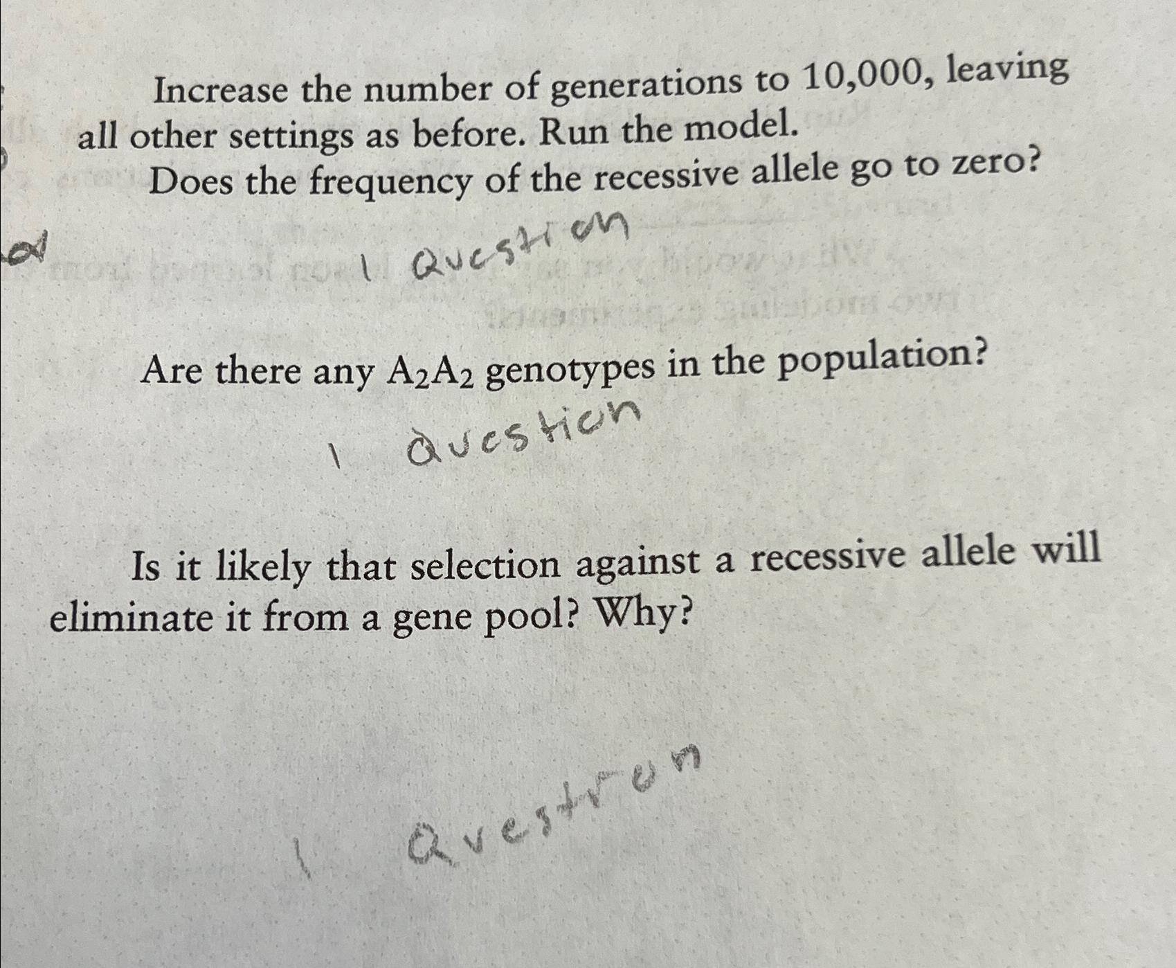 Solved Increase the number of generations to 10,000 , | Chegg.com