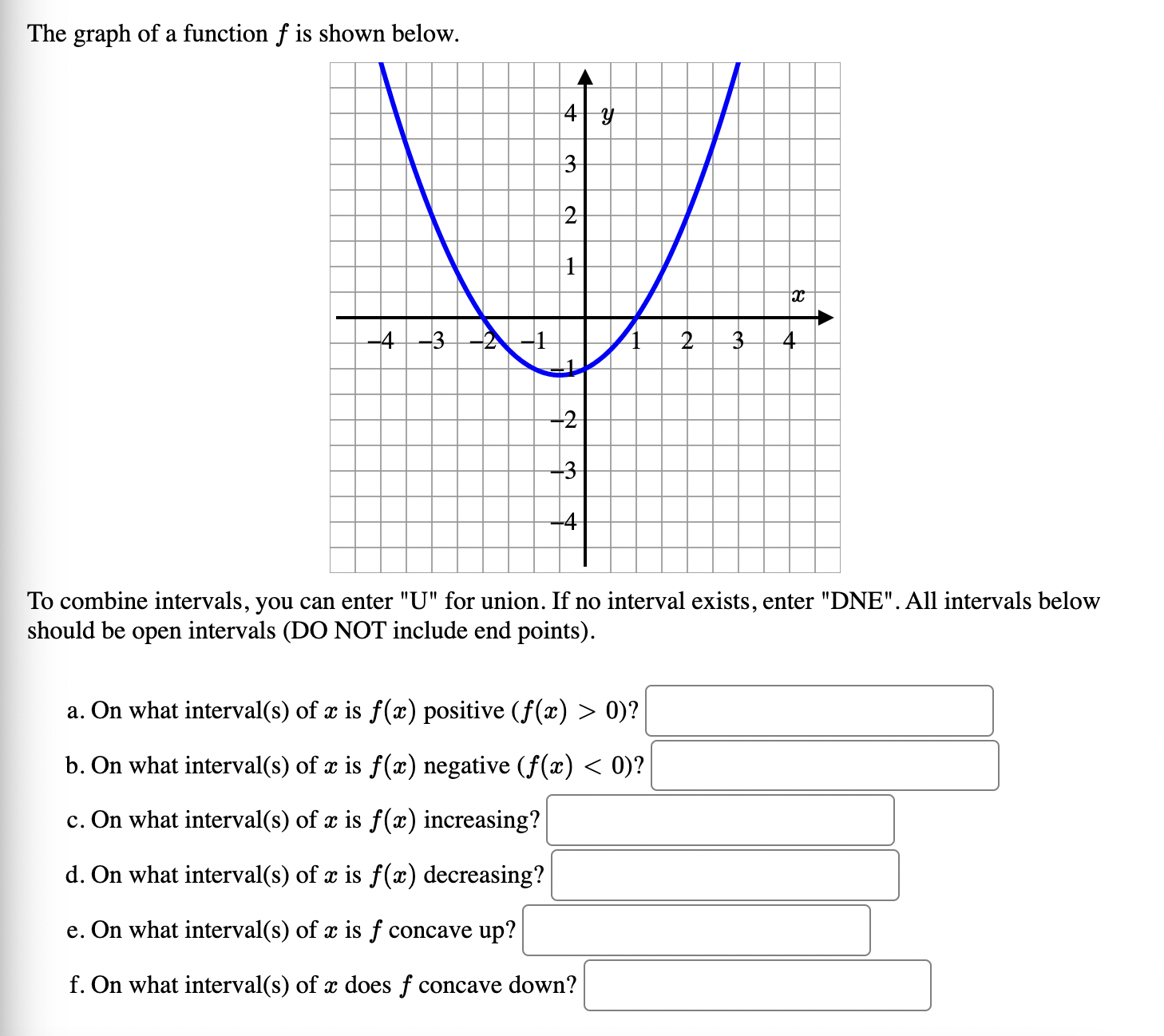 Solved To combine intervals, you can enter "U" ﻿for union. | Chegg.com