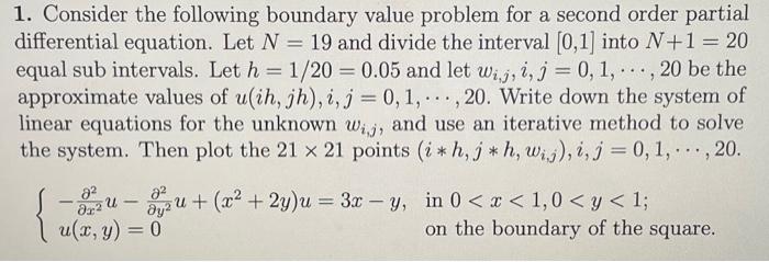 Solved 1. Consider the following boundary value problem for | Chegg.com