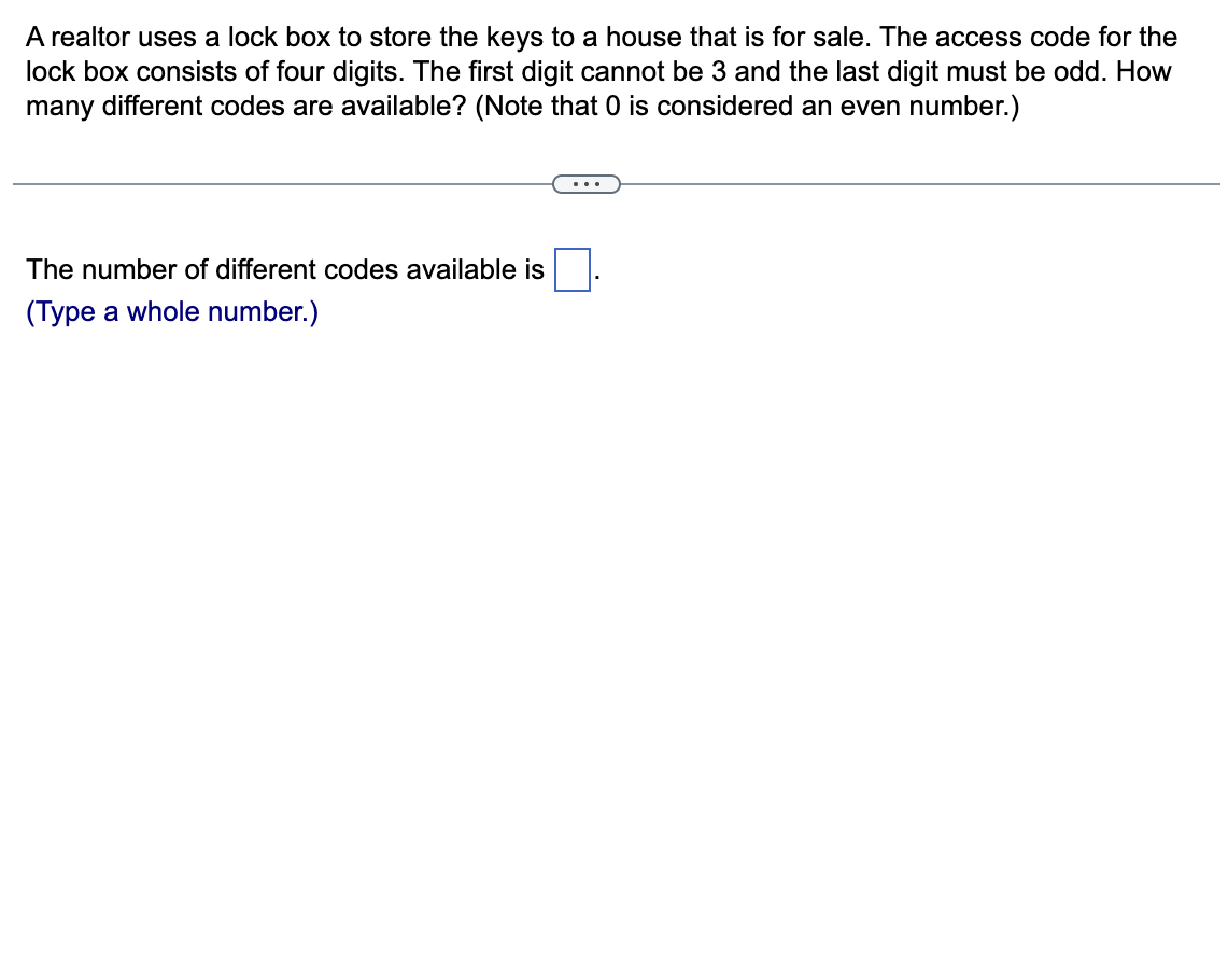 Solved A realtor uses a lock box to store the keys to a | Chegg.com