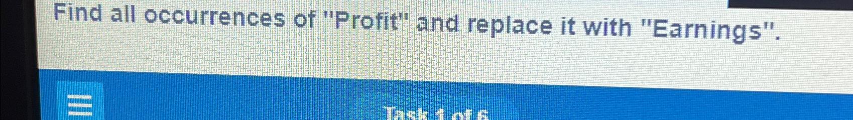 Solved Find all occurrences of "Profit" and replace it with | Chegg.com