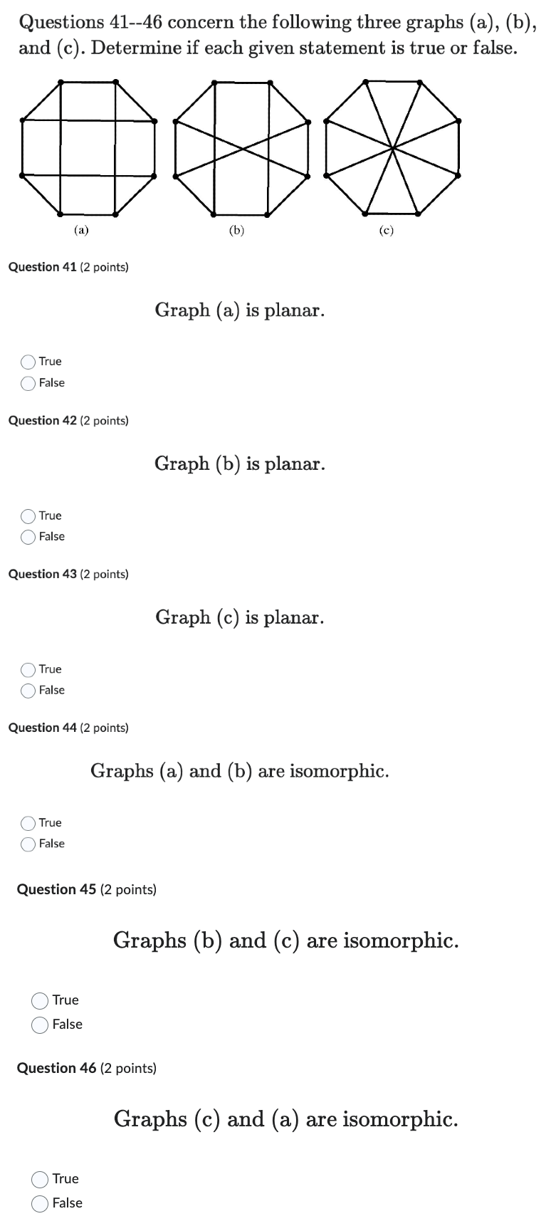 Solved Questions 41--46 ﻿concern the following three graphs | Chegg.com