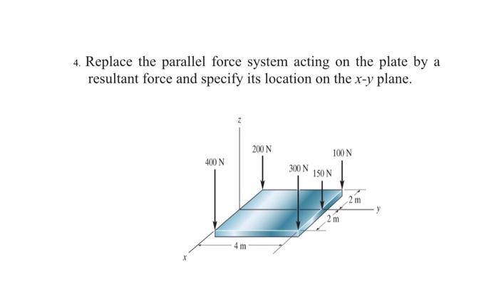 Solved 4. Replace the parallel force system acting on the | Chegg.com