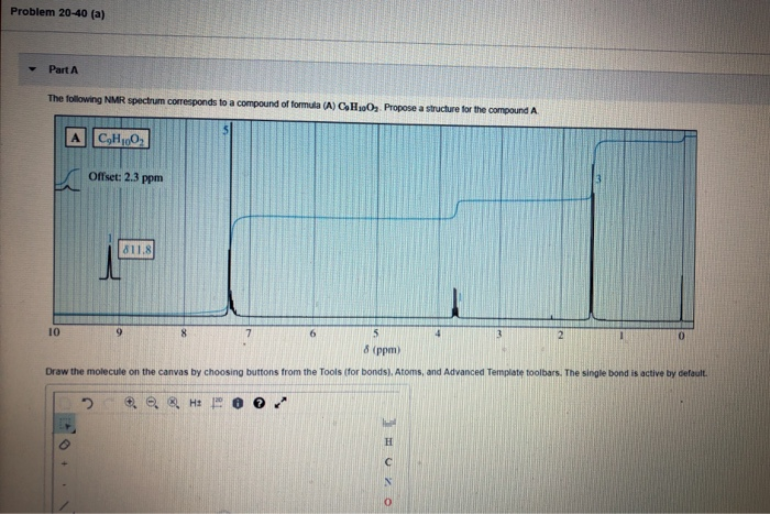 Solved Problem 20-40 (a) Part A The following NMR spectrum | Chegg.com