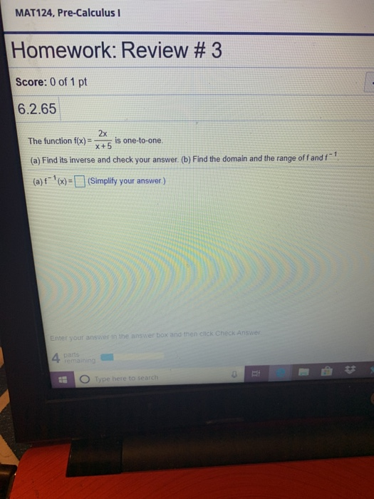 Solved MAT124, Pre-Calculus 1 Homework: Review #3 Score: 0 | Chegg.com