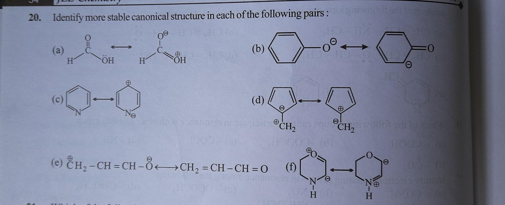 Solved Identify more stable canonical structure in each of | Chegg.com