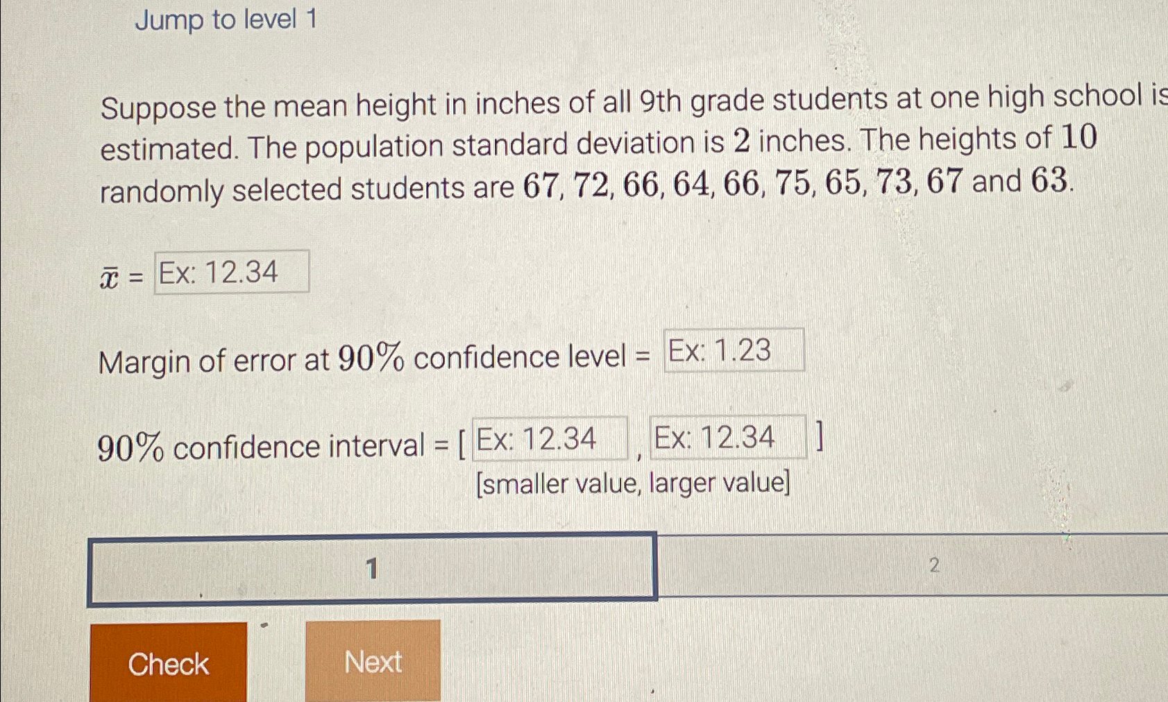 Solved Jump to level 1Suppose the mean height in inches of | Chegg.com
