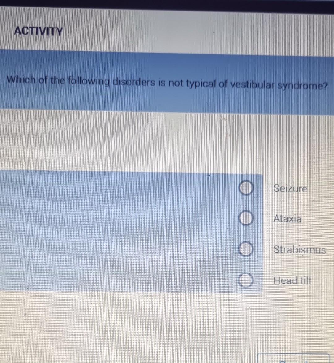 Solved ACTIVITY Which of the following disorders is not | Chegg.com