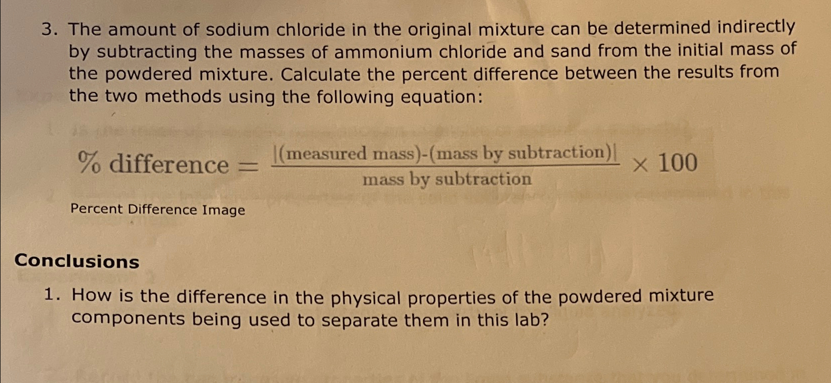 Solved The amount of sodium chloride in the original mixture | Chegg.com