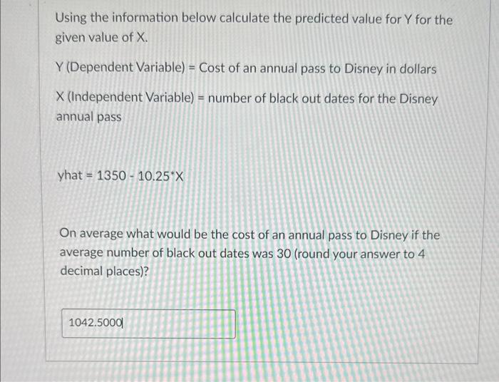 Solved Using the information below calculate the predicted | Chegg.com