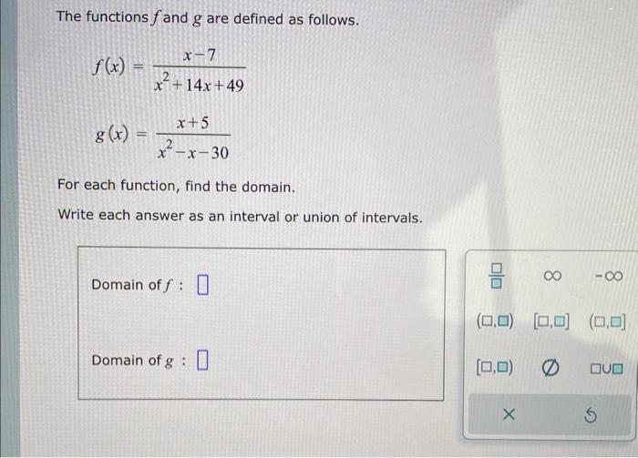 Solved The functions f and g are defined as follows. | Chegg.com