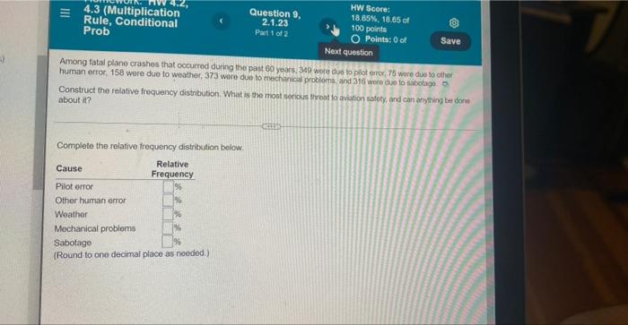 Solved 1.2, 4.3 (Multiplication Rule, Conditional Prob | Chegg.com