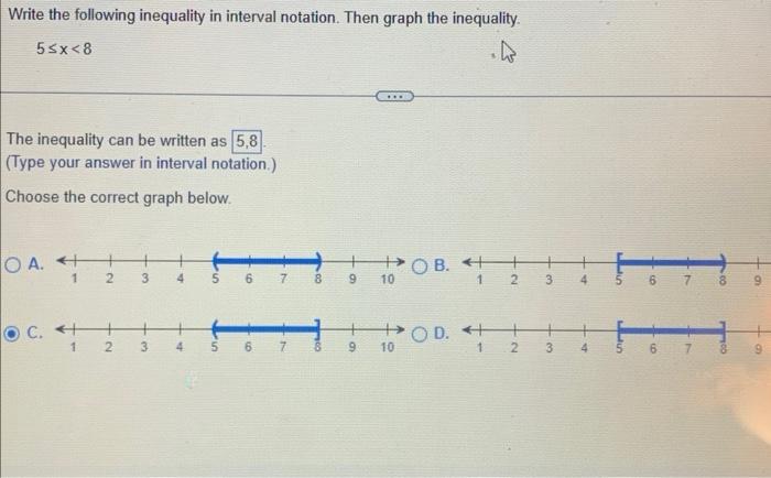 Solved Write the following inequality in interval notation. | Chegg.com