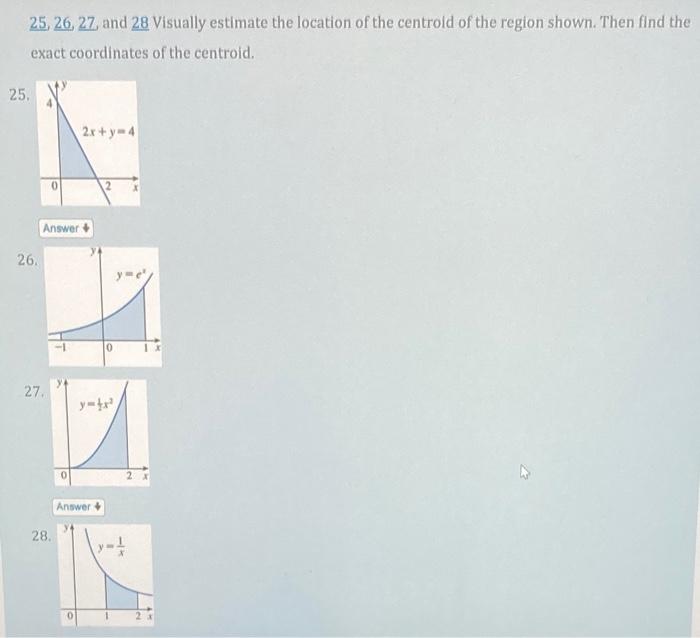 Solved 25,26,27 and 28 Visually estimate the location of the | Chegg.com