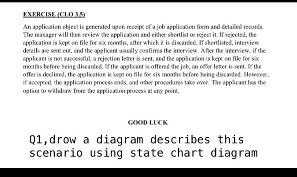 Solved EXERCISE (CLO 3.5) An application object is generated | Chegg.com