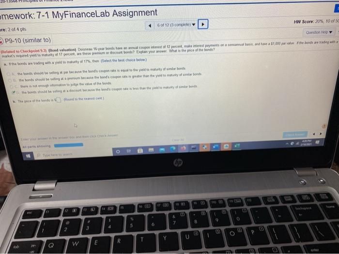Solved mework: 7-1 MyFinanceLab Assignment ore: 2 of 4 pls 6 | Chegg.com
