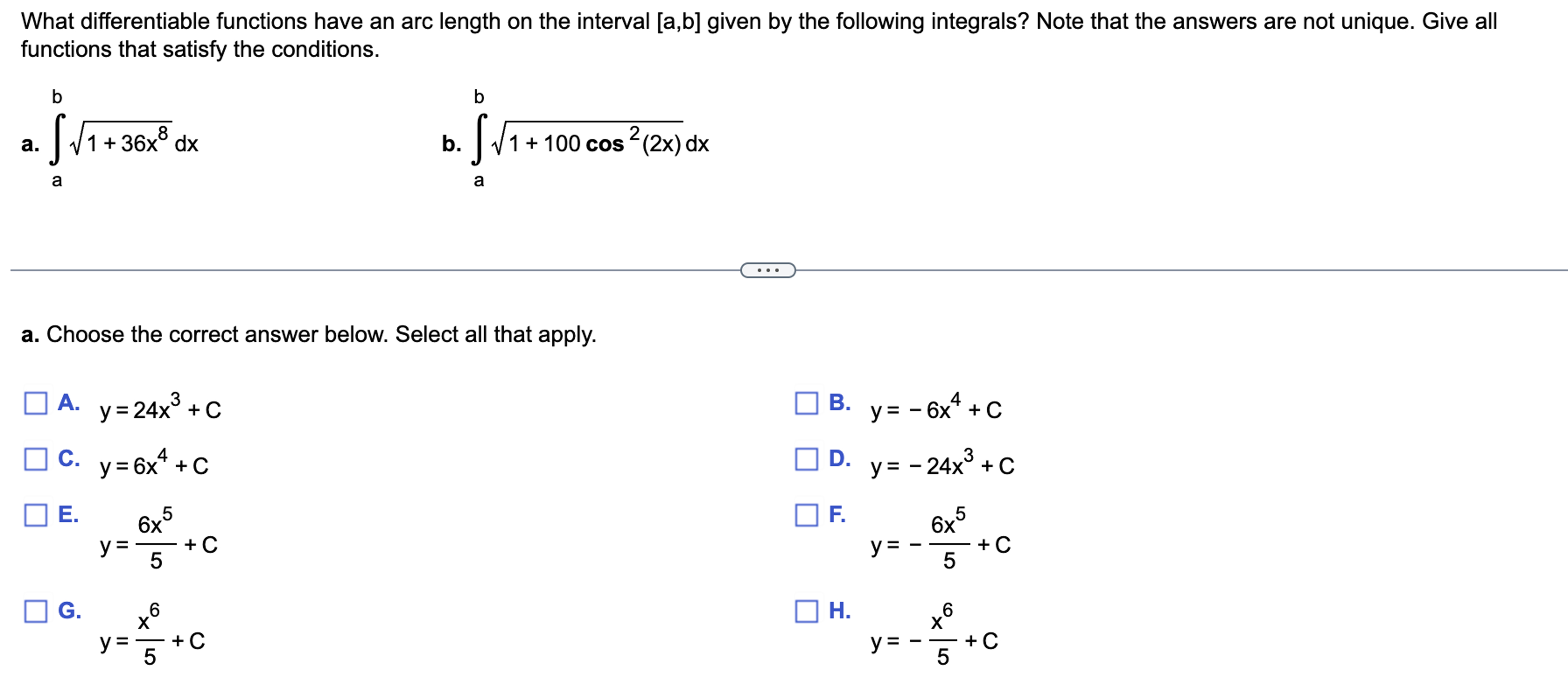 Solved What differentiable functions have an arc length on | Chegg.com