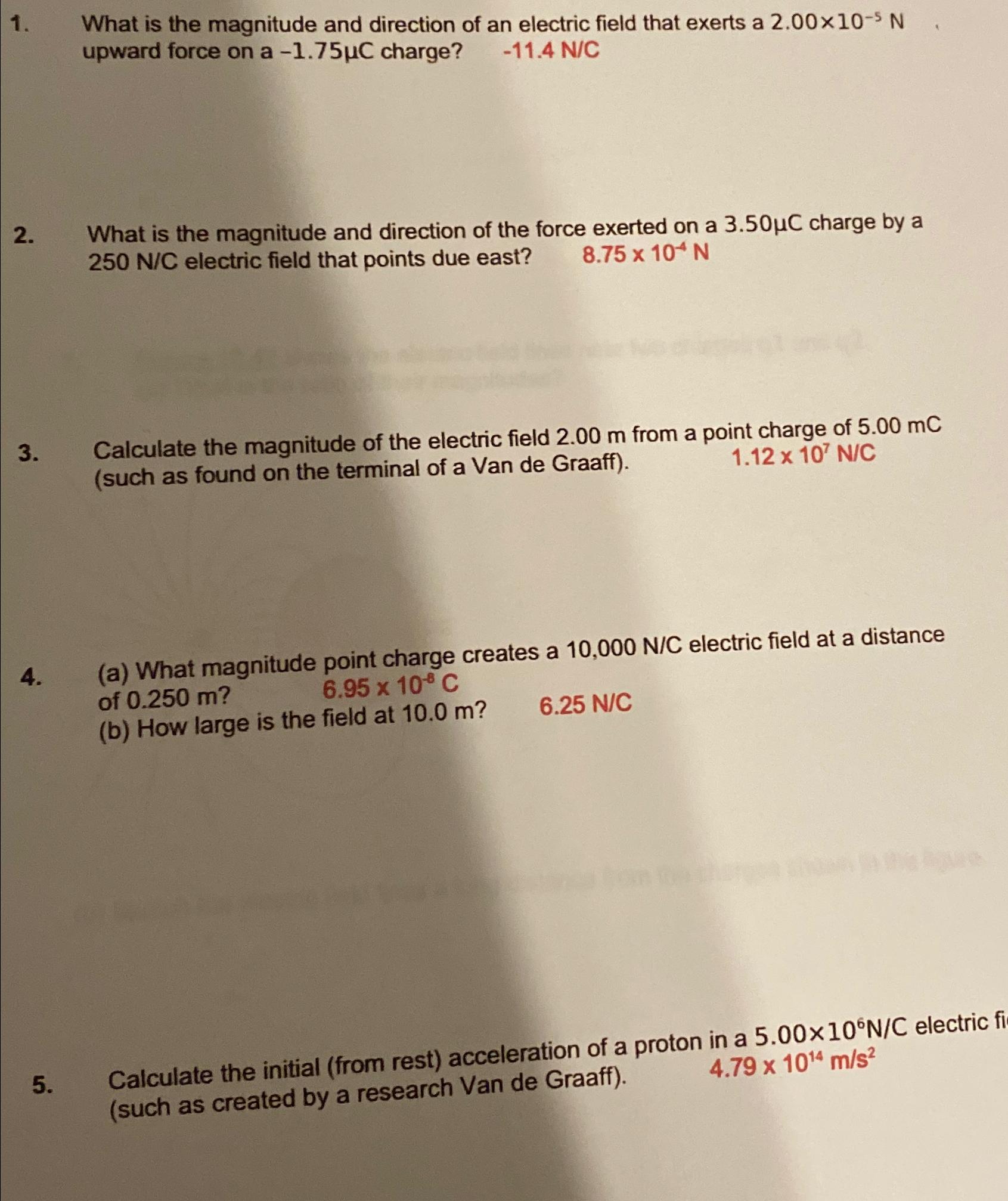 Solved What is the magnitude and direction of an electric | Chegg.com
