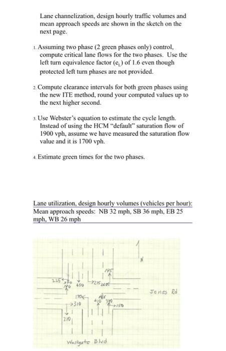 Solved Lane channelization, design hourly traffic volumes | Chegg.com
