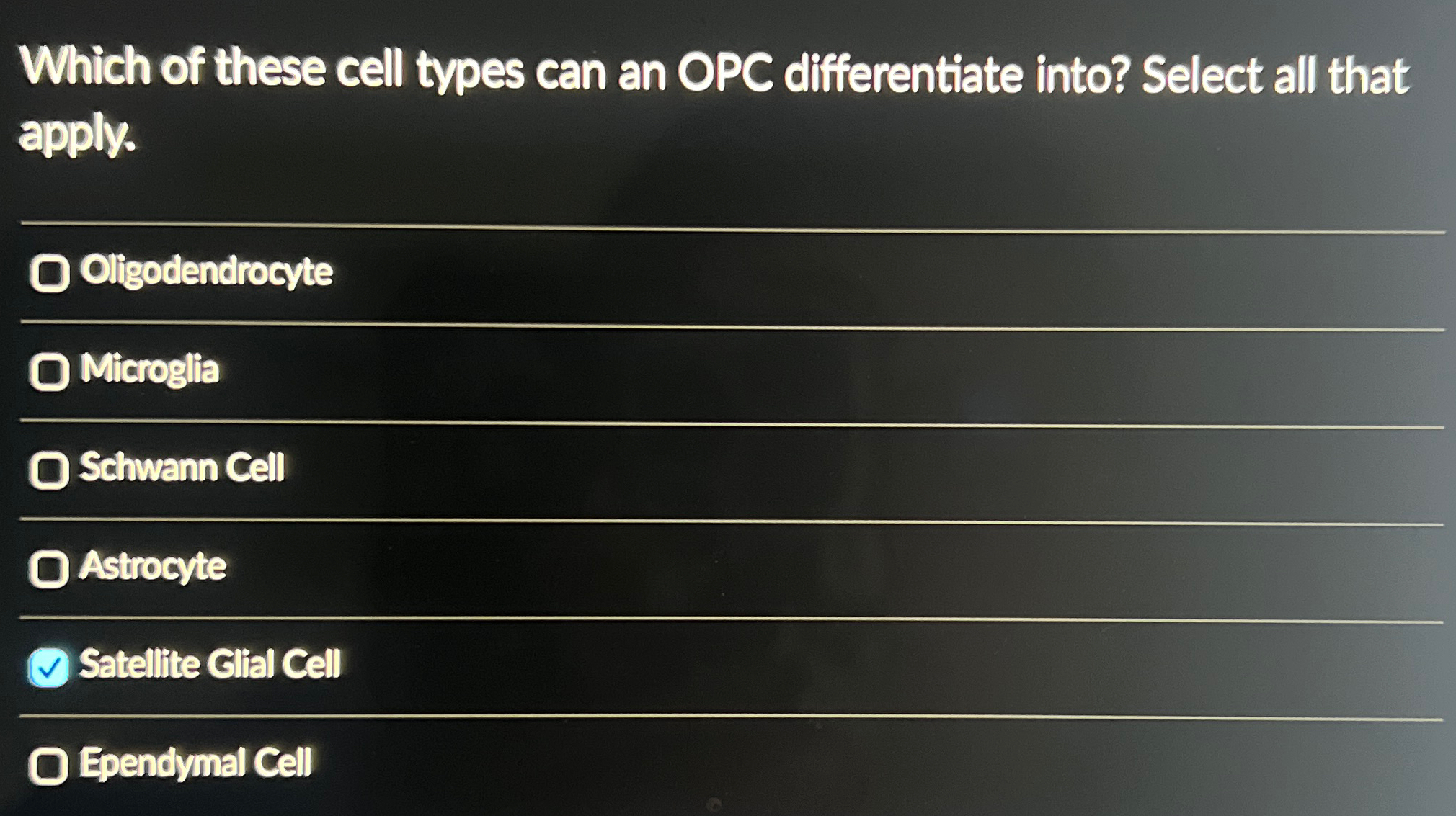 Solved Which of these cell types can an OPC differentiate | Chegg.com