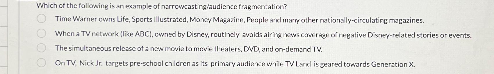 Solved Which of the following is an example of | Chegg.com