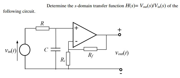 Solved Determine the s-domain transfer function H(s)= | Chegg.com