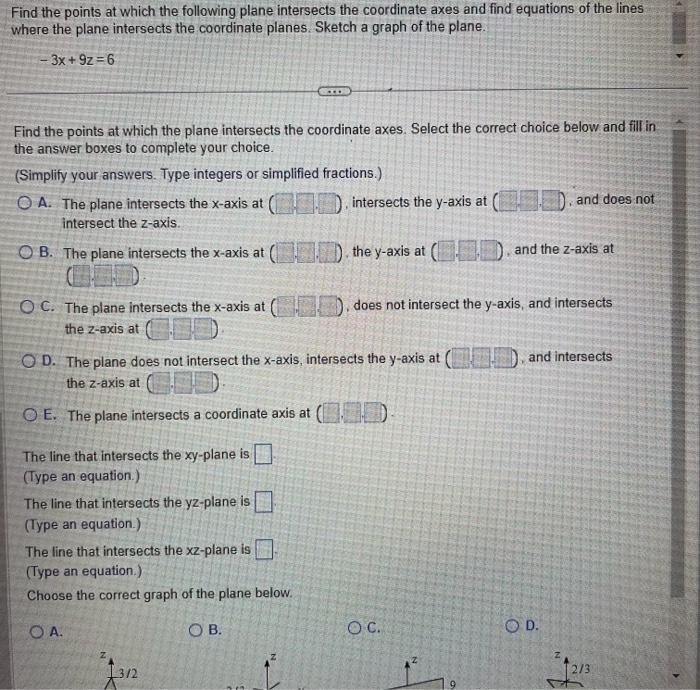 Solved Find the points at which the following plane | Chegg.com