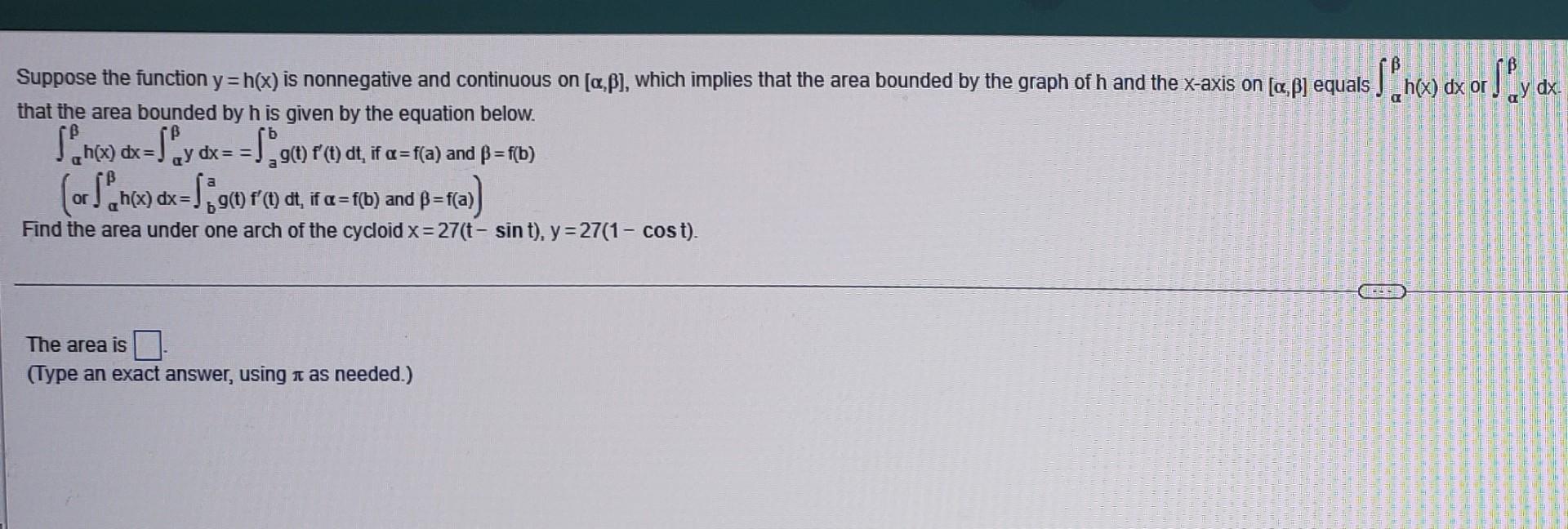 Solved Suppose the function y=h(x) is nonnegative and | Chegg.com