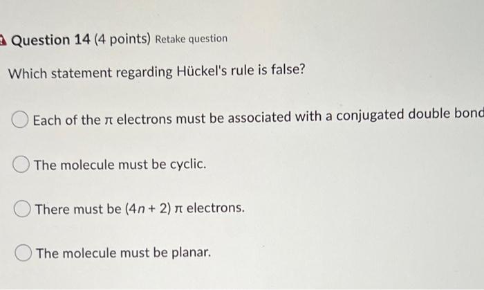 Solved Question 14 (4 points) Retake question Which | Chegg.com