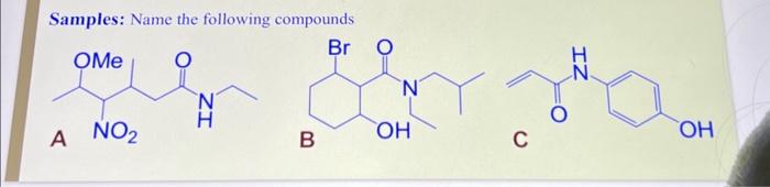 Solved Samples: Name the following compounds C | Chegg.com