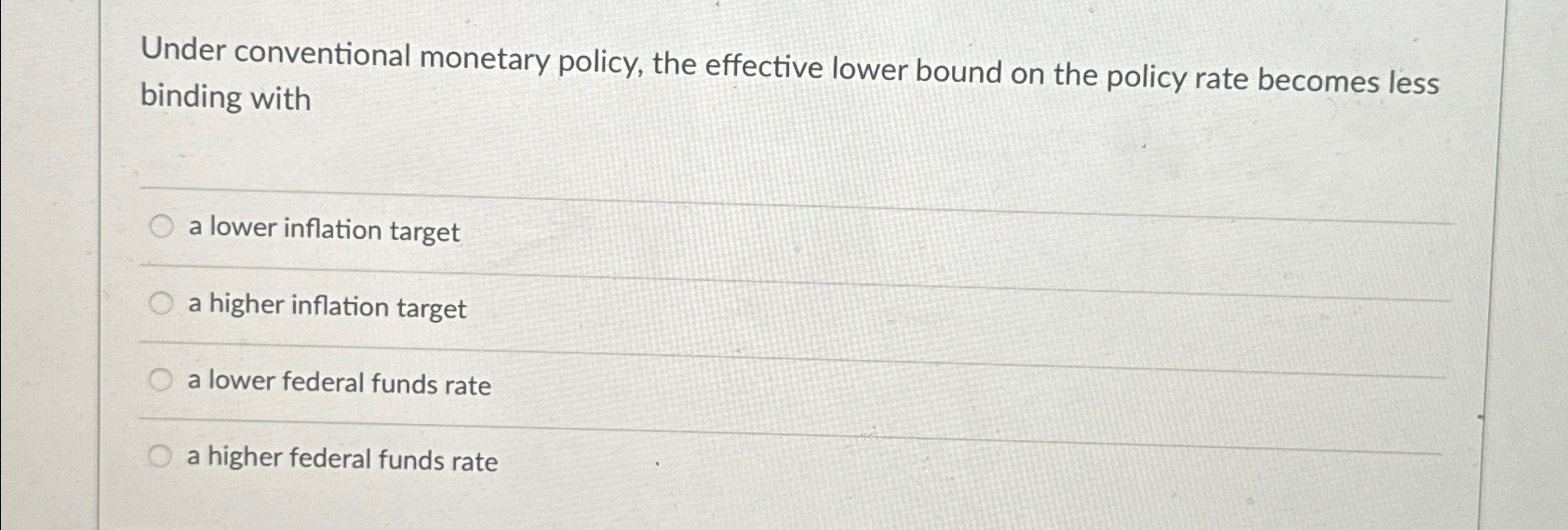 Solved Under conventional monetary policy, the effective | Chegg.com