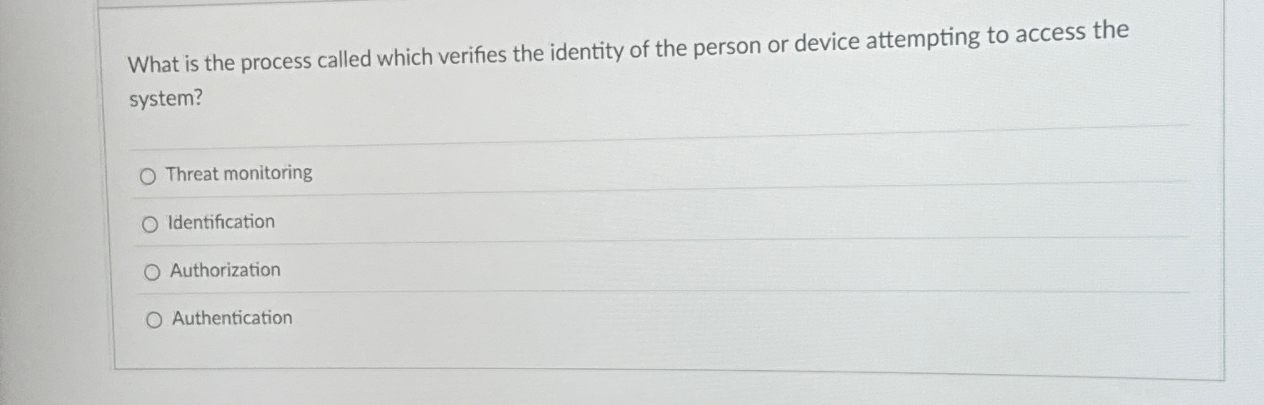 Solved What is the process called which verifies the | Chegg.com