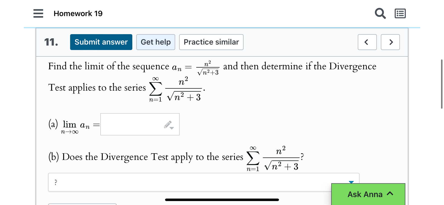 Solved Homework 1911.Find the limit of the sequence | Chegg.com