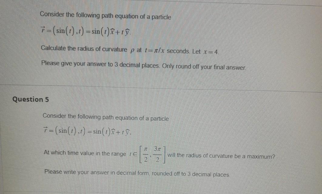 Solved Consider the following path equation of a particle | Chegg.com