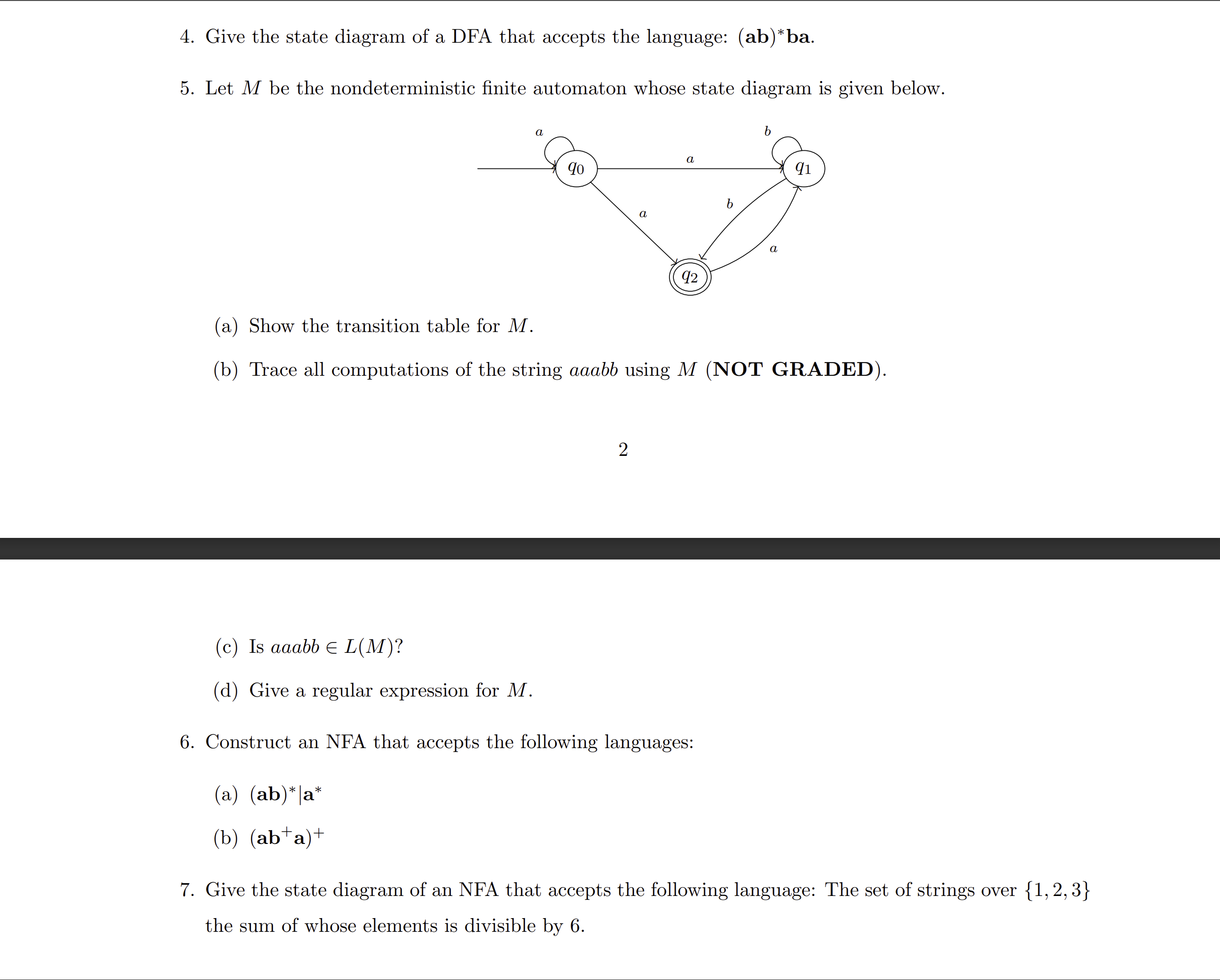 Solved Give the state diagram of a DFA that accepts the | Chegg.com
