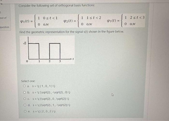 Solved Consider the following set of orthogonal basis | Chegg.com