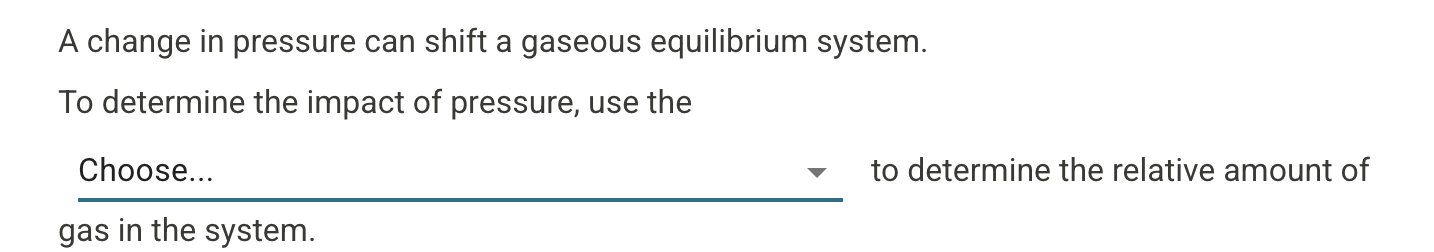Solved A change in pressure can shift a gaseous equilibrium | Chegg.com
