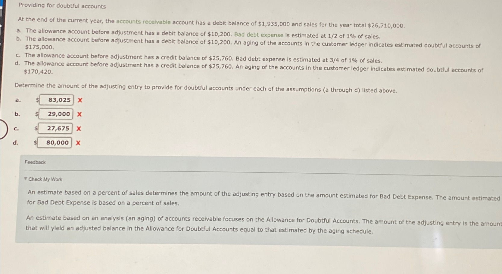 Solved Providing for doubtful accountsAt the end of the | Chegg.com