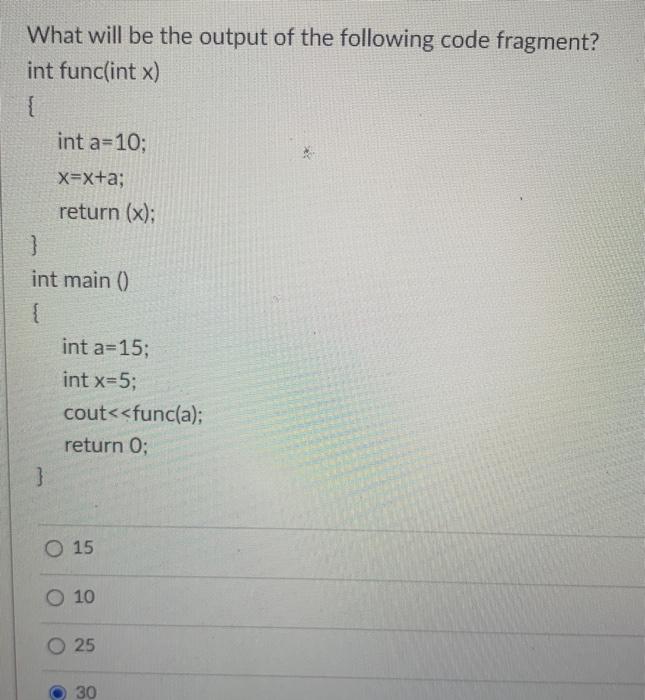 Solved What will be the output of the following code | Chegg.com